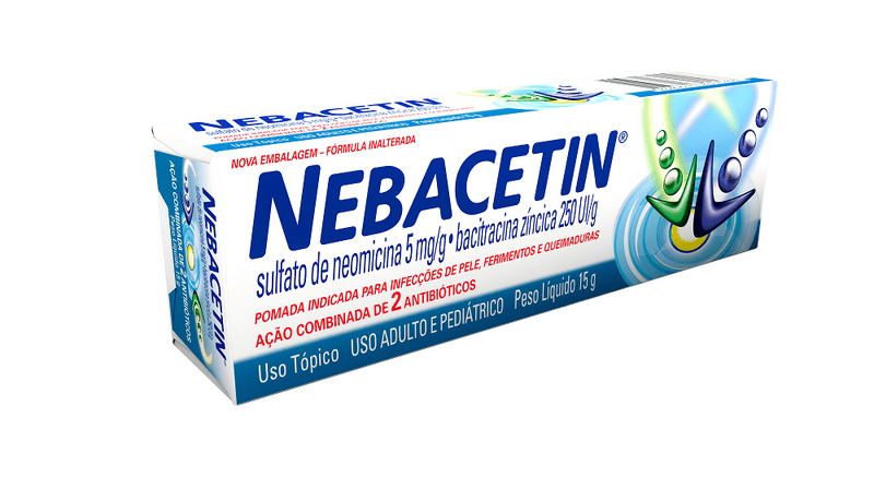 Nebacetin Pomada c/ 15 g – Cirúrgica Marcelina