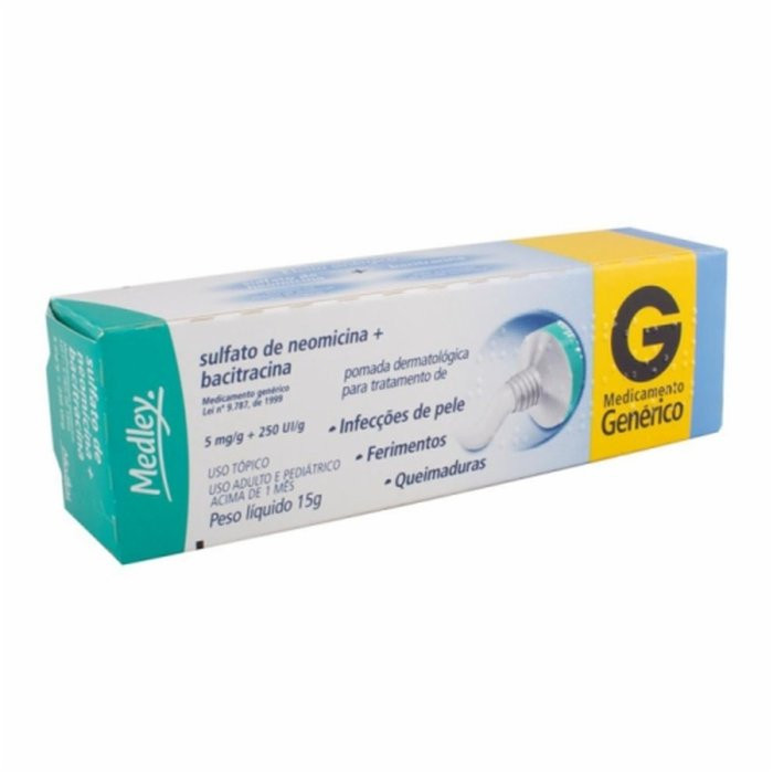 Sulfato de neomicina 5 mg/g + bacitracina zíncica 250UI/g c/ 15g (ref ...