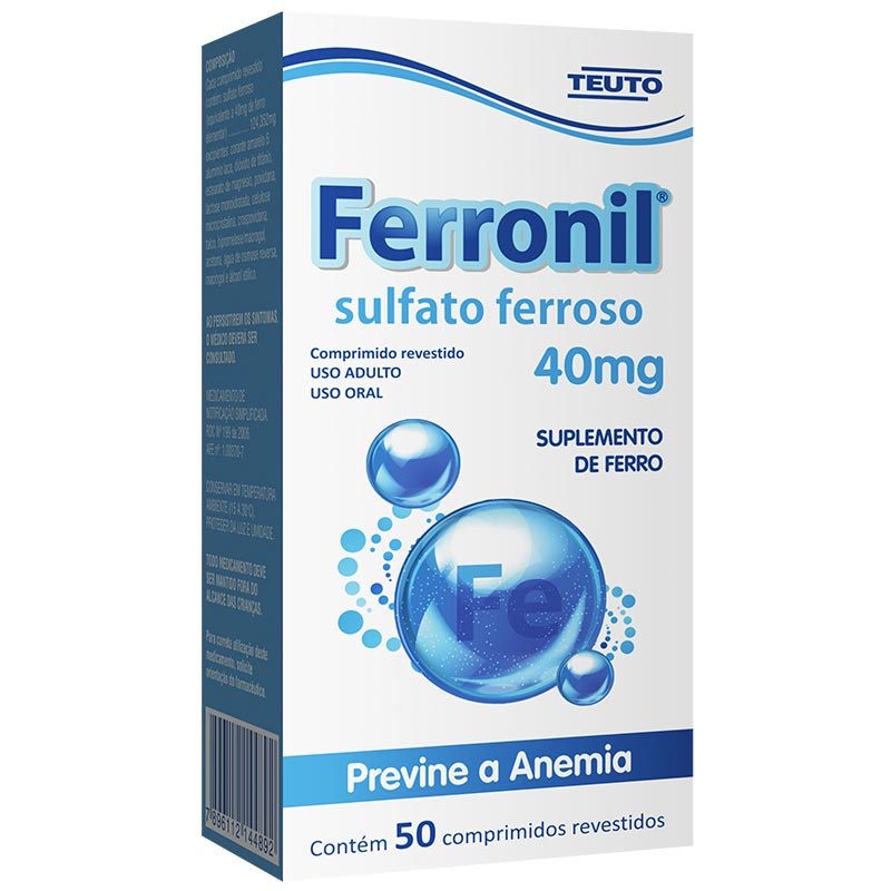 Ferronil 40 mg c/ 50 comprimidos – Cirúrgica Marcelina